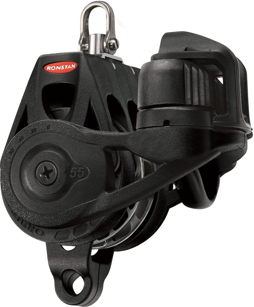 RF56330B Ronstan Orbit 55mm, 3-schijfsblok, ratel, swivel, hondsvot ...